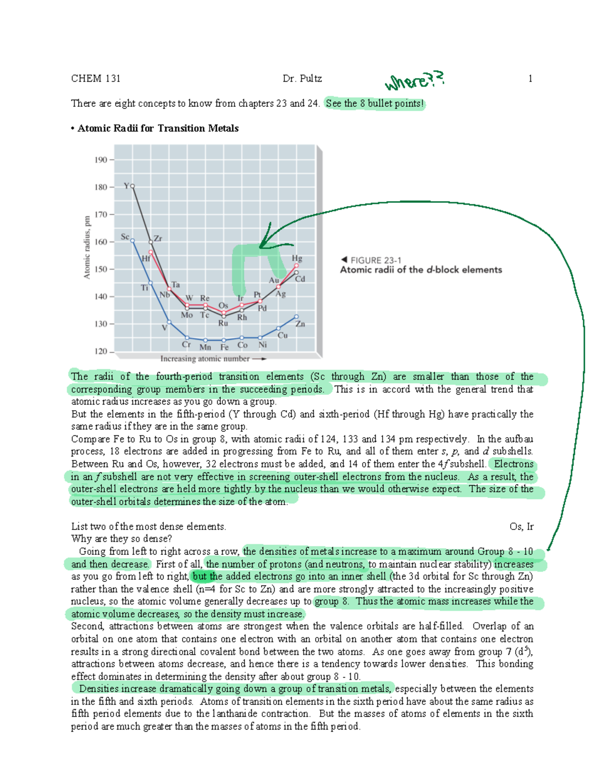 CHEM131 Chapter 24 Transition metals - There are eight concepts to know ...
