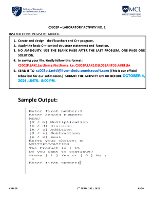 CS002P-OBE - Computer Fundamentals and Programming - CS002P: OBE-FINAL PORTFOLIO PROJECT NAME ...