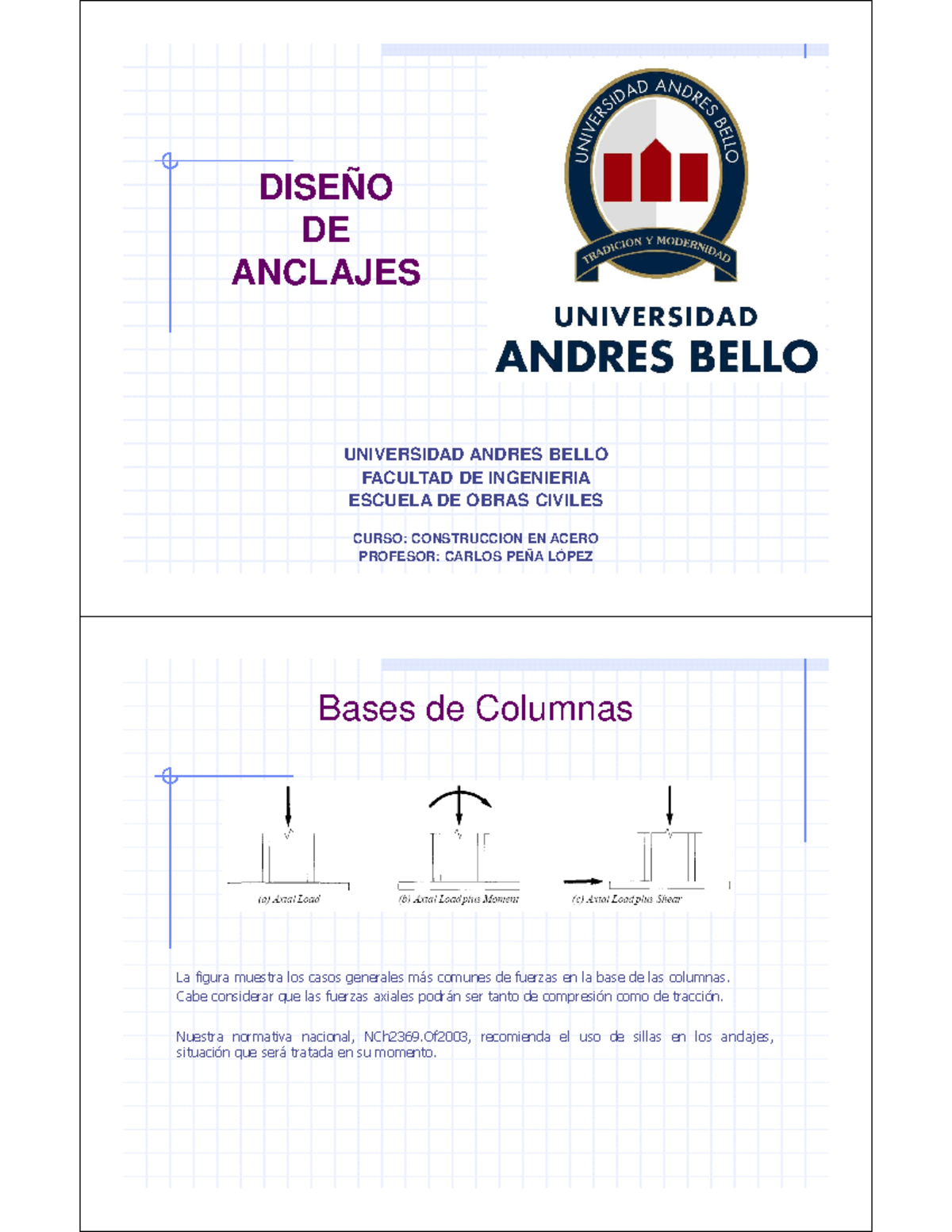 Diseño de Anclajes - apuntes - DISEÑO DE ANCLAJES UNIVERSIDAD ANDRES ...