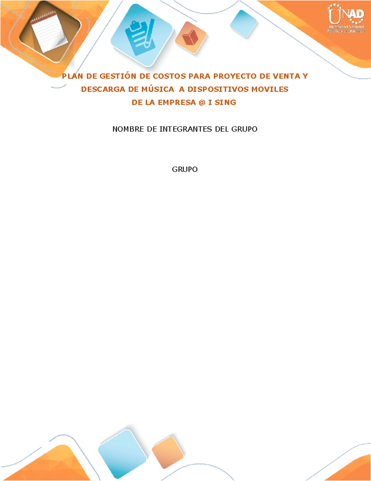 El plan de gestión de costos proyecto tarea - PLAN DE GESTIÓN DE COSTOS ...