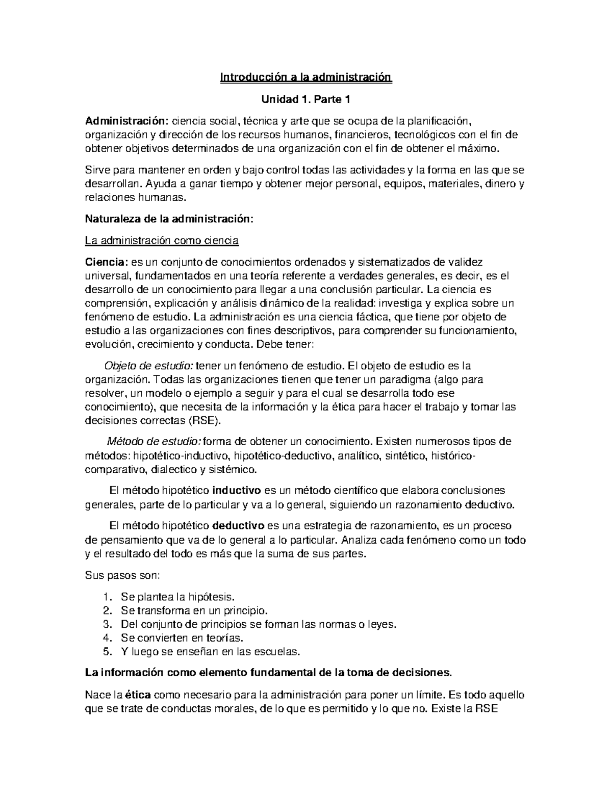 Administraci Ã³n final - Introducción a la administración Unidad 1. Parte 1 Administración ...