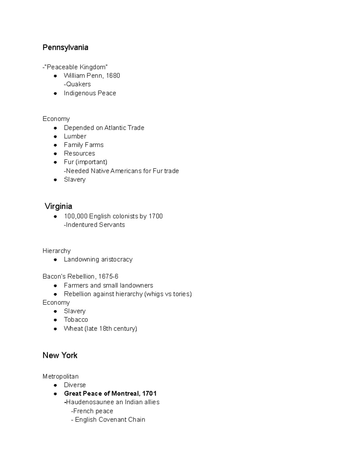 HIS 102 - Notes - Pennsylvania