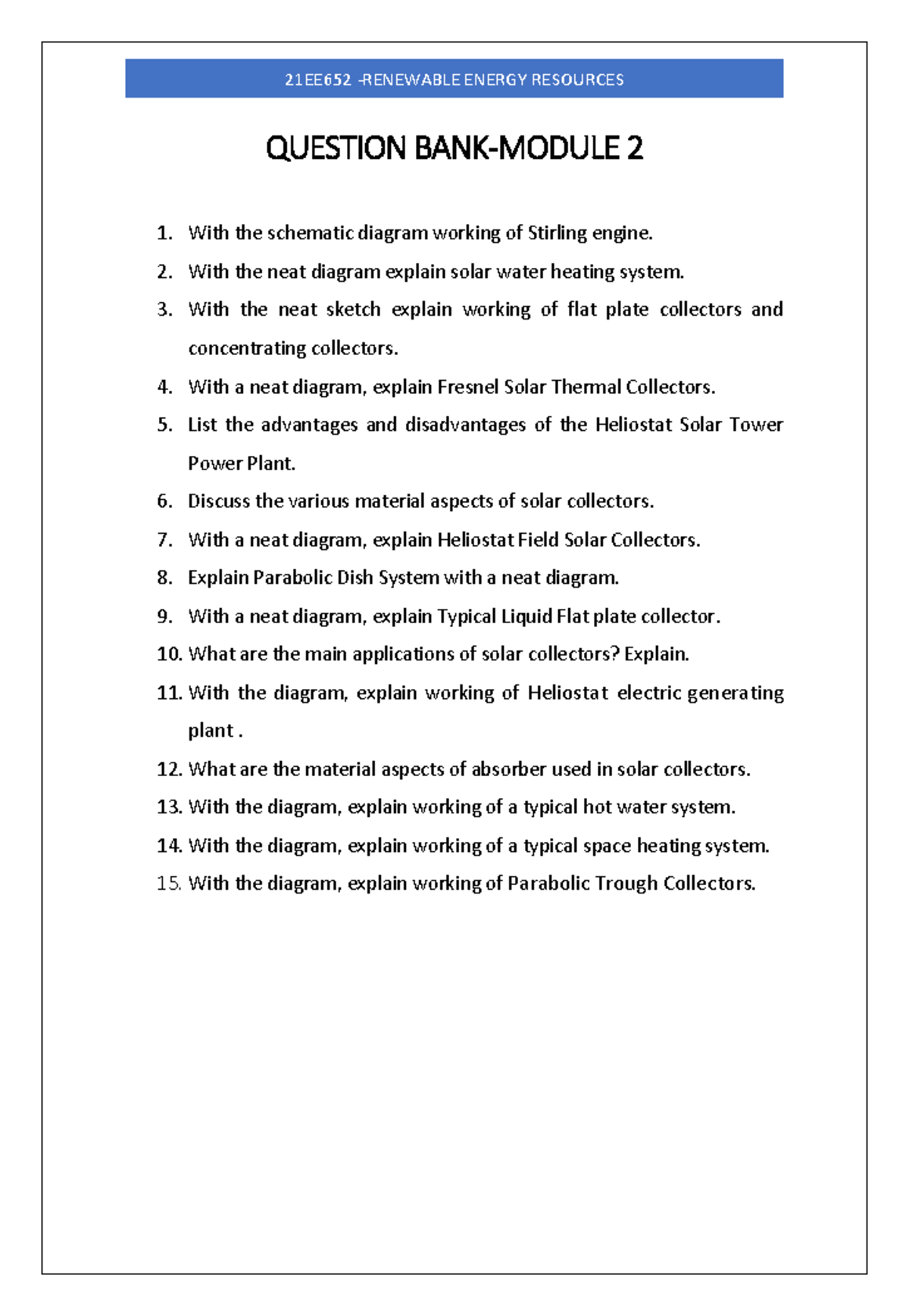 QB-M2 - wwddwqd - 21EE652 - RENEWABLE ENERGY RESOURCES QUESTION BANK ...