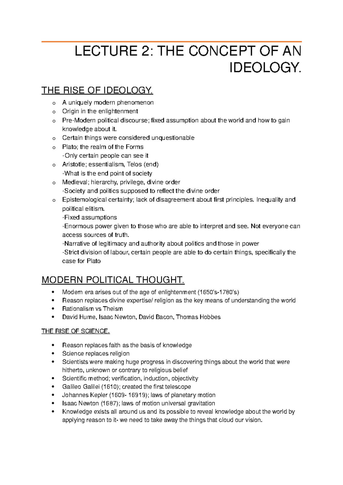 Lecture 2- Ideologies - LECTURE 2: THE CONCEPT OF AN IDEOLOGY. THE RISE ...