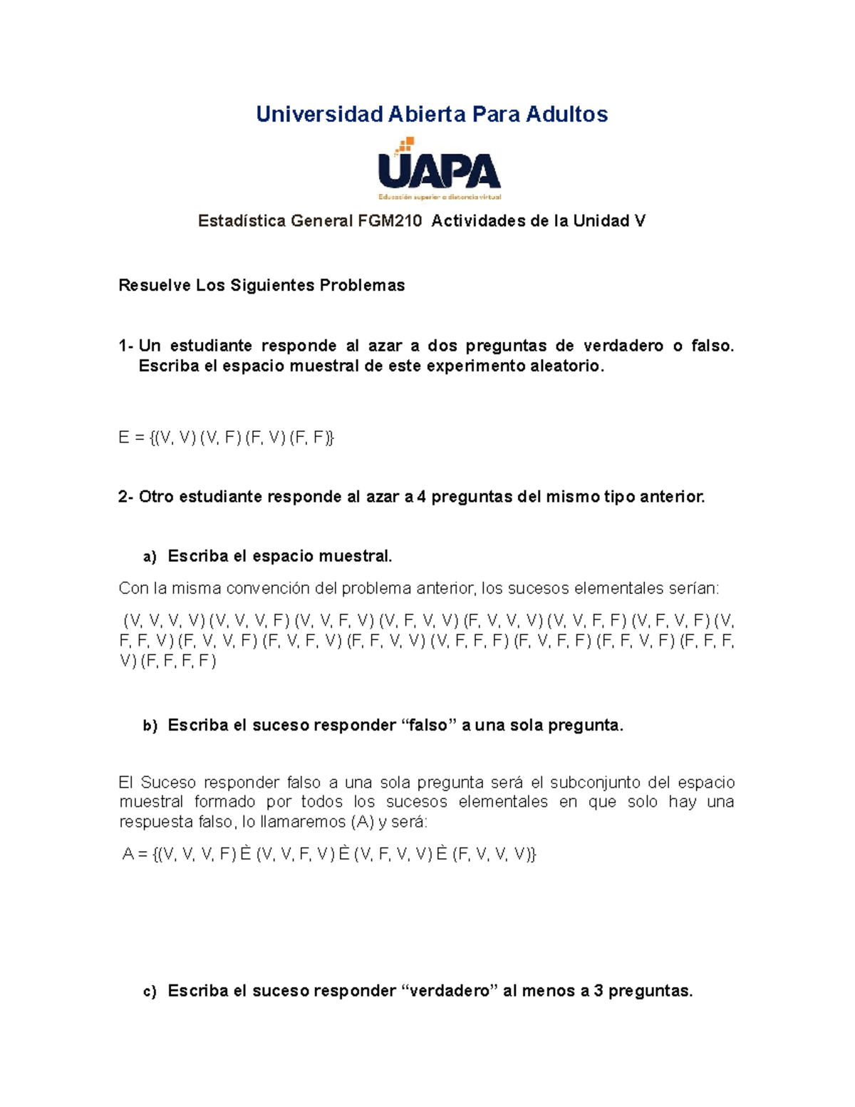 Actividades De La Unidad V Universidad Abierta Para Adultos