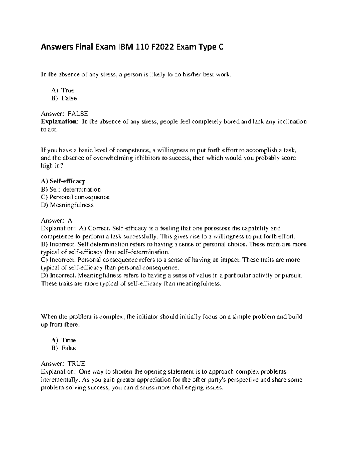 Answes Final Exam C IBM 110 F2022 Final - Answers Final Exam IBM 110 ...