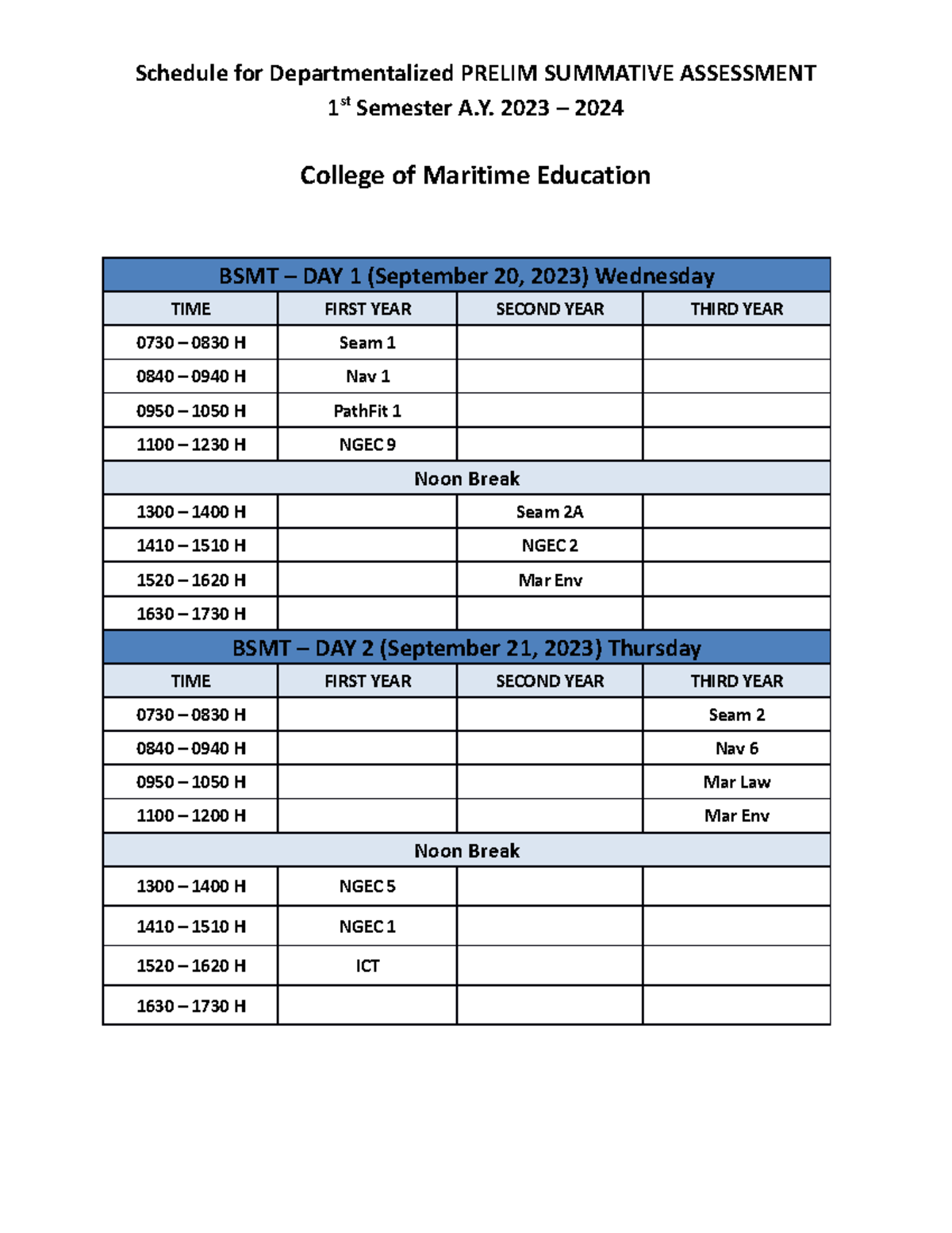 Prelim BSMT Enjoy Schedule For Departmentalized PRELIM SUMMATIVE prelim-bsmt-enjoy-schedule-for-departmentalized-prelim-summative