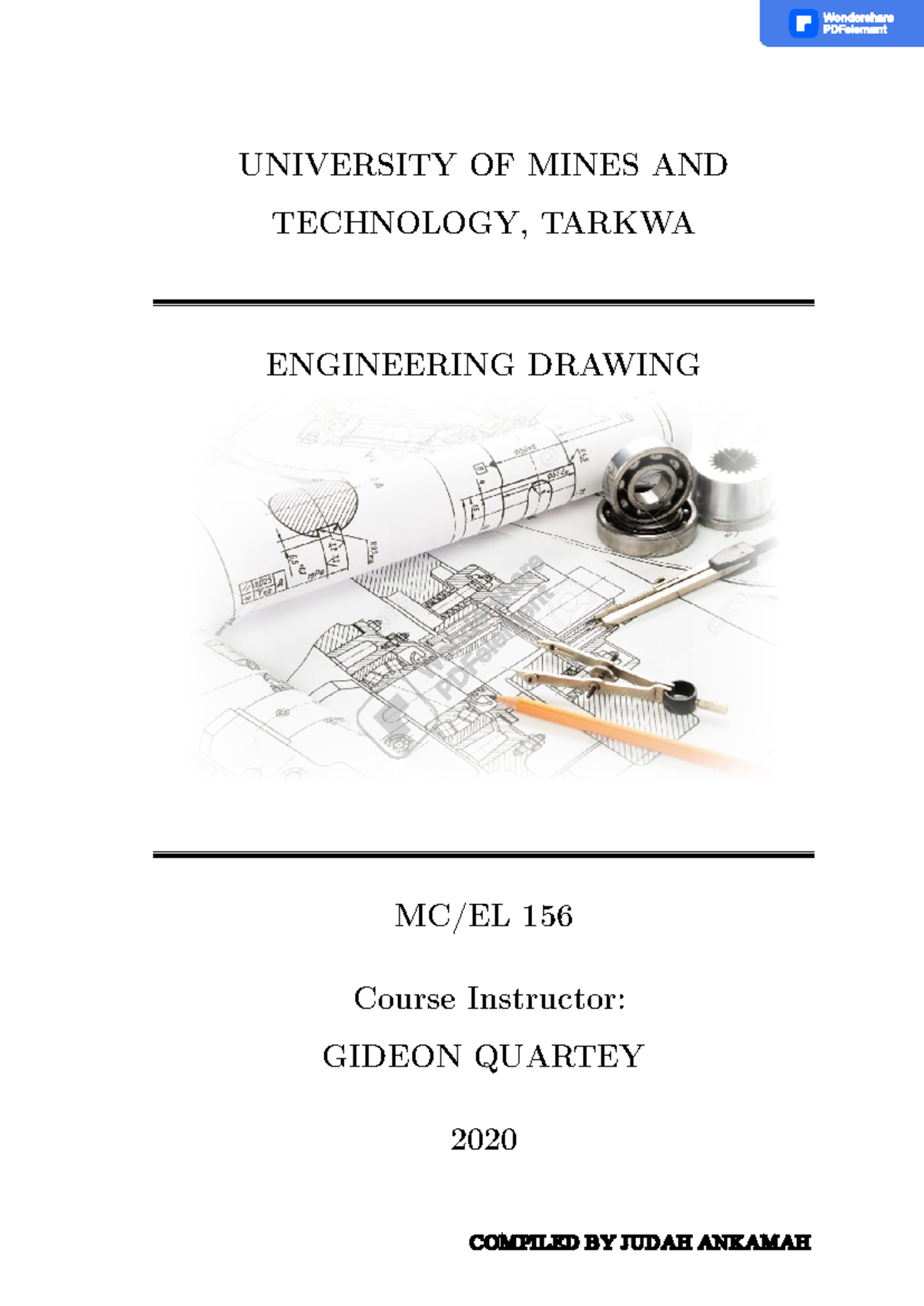 Engineeering Drawing PDF BY Judah - UNIVERSITY OF MINES AND TECHNOLOGY ...