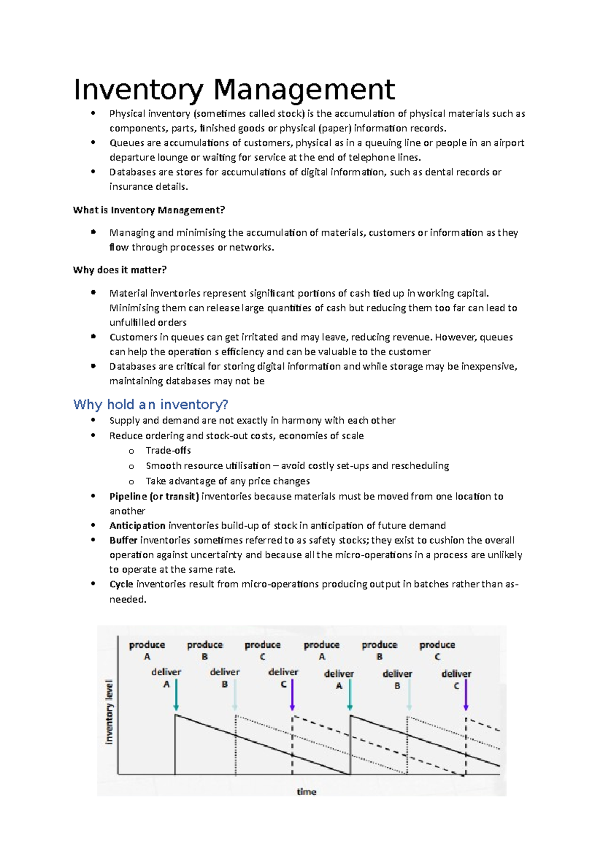 Lec 5 - Inventory Management - Inventory Management Physical inventory ...