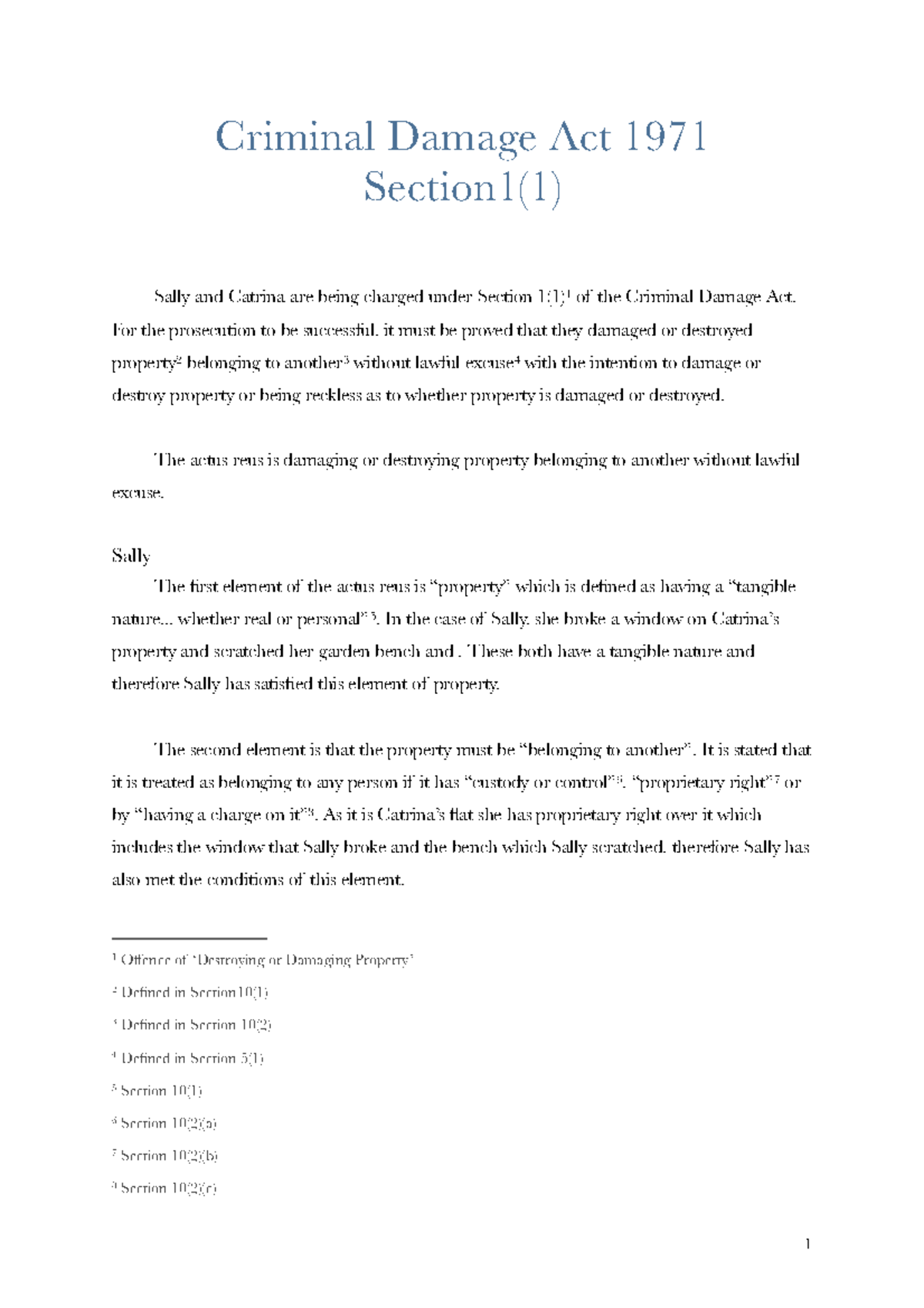 Criminal Damage Act 1971 Section 1 - Criminal Damage Act 1971 Section1 ...
