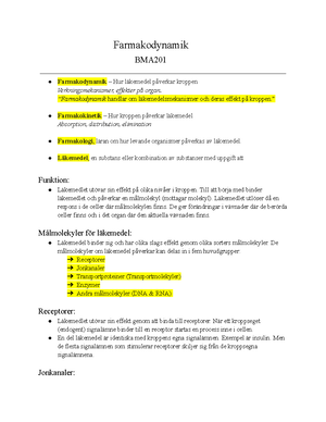 BMA201 TEN1 - KLINISK MINKROBIOLOGI, VÅRDHYGIEN OCH ALLMÄN FARMAKOLOGI - BMA201 - Studocu