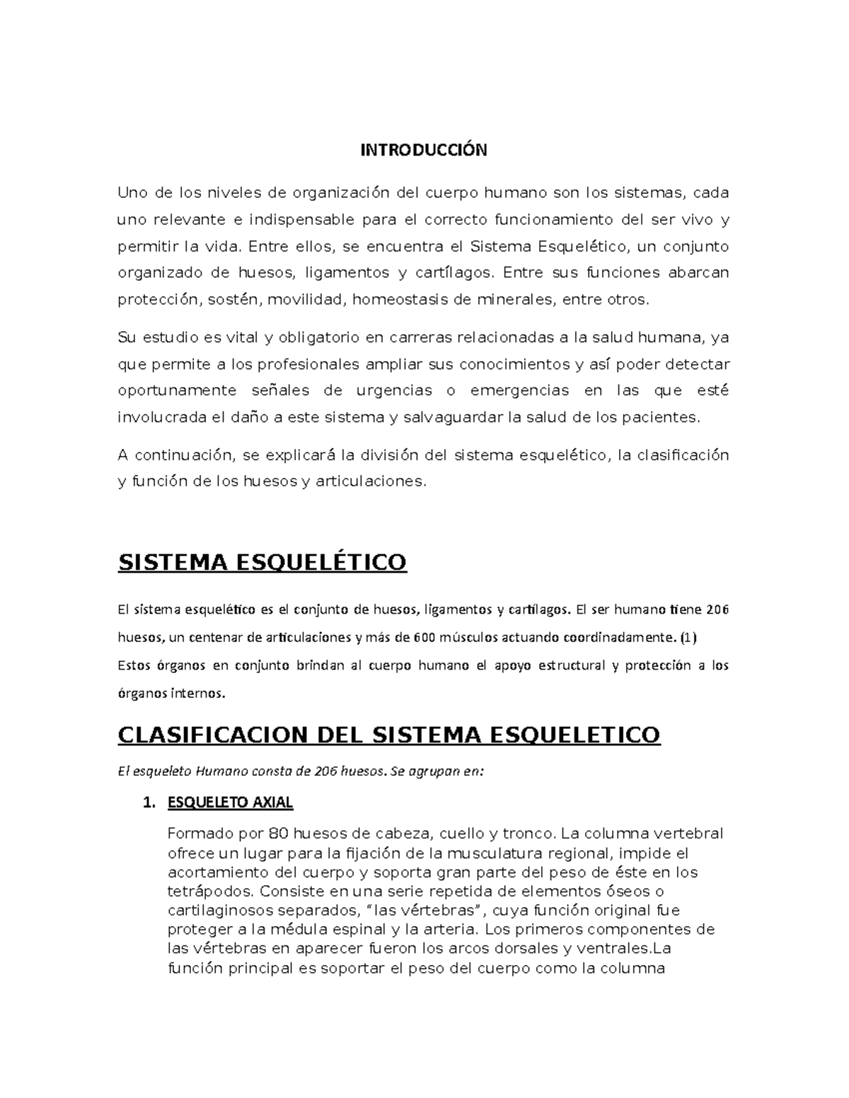 Sistema oseo - INTRODUCCIÓN Uno de los niveles de organización del ...