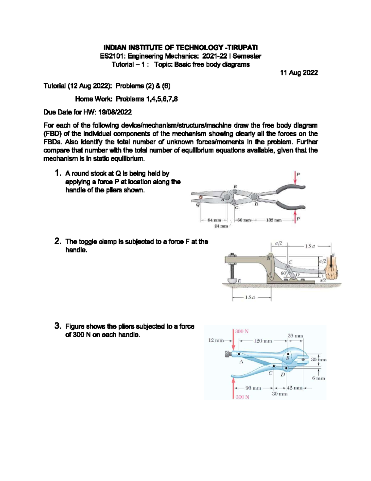 Tut1 - tuts - mechanical design of engineering substances - Studocu