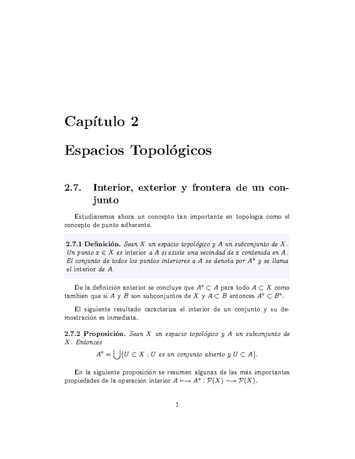 Topologia 1 conceptos - MATEMATICA - Cap ́ıtulo 2 Espacios Topol ...