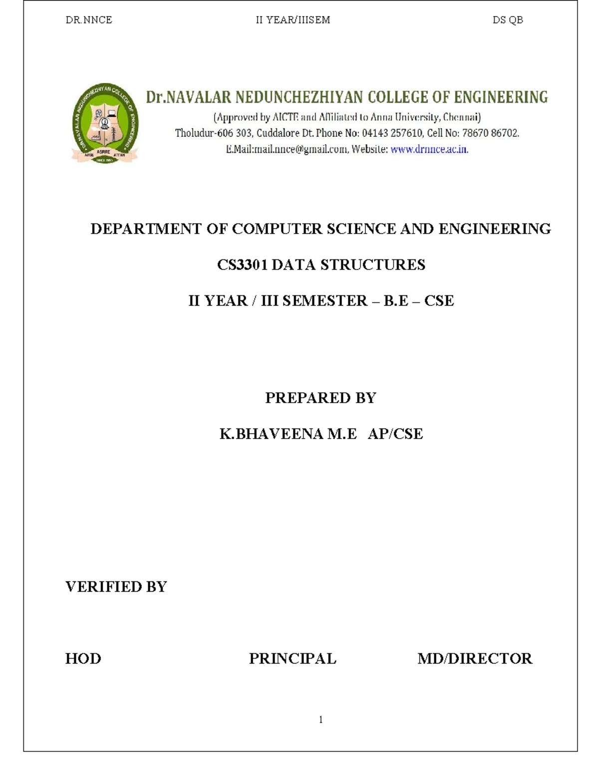 DS QB upd - 5 UNITS QUESTIONS WITH ANSWERS - DEPARTMENT OF COMPUTER SCIENCE AND ENGINEERING ...