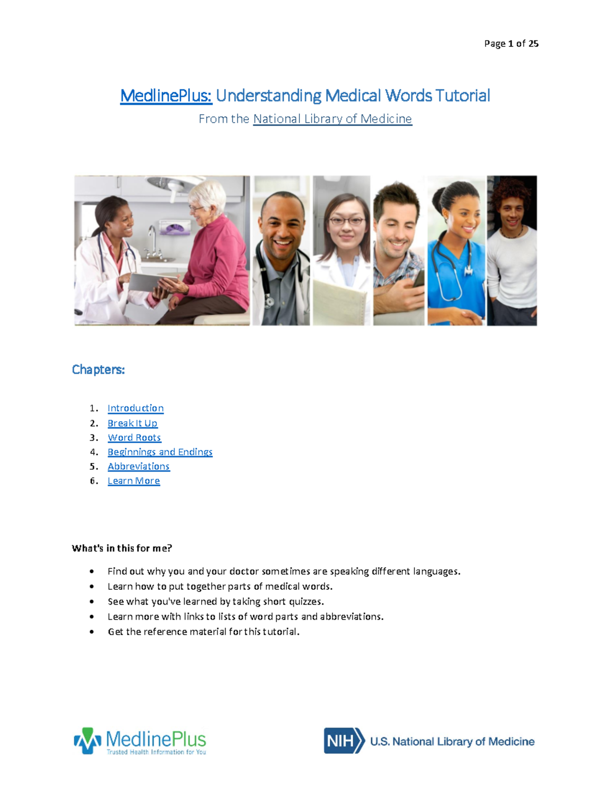 Tutorial Understanding Medical Words - MedlinePlus: Understanding ...