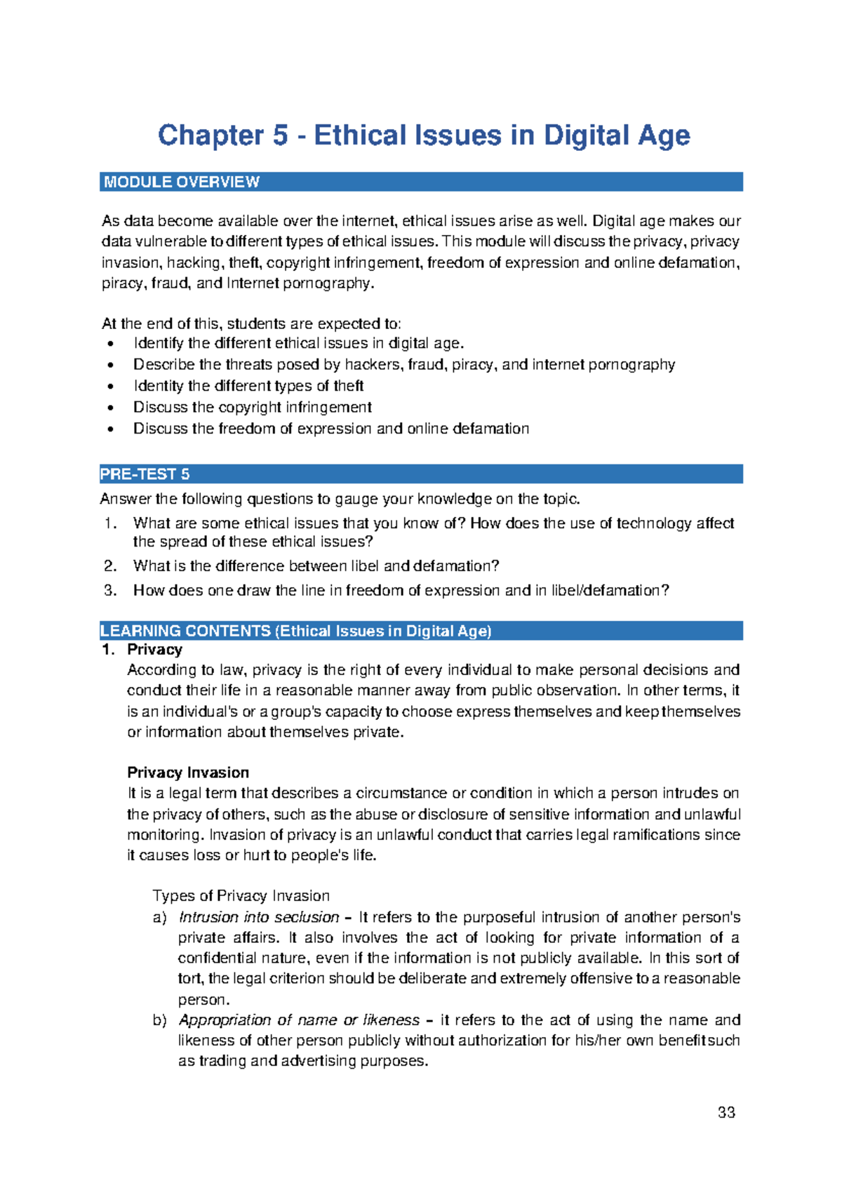 GEE 1 Chapter 5 - Study guide about GEE 1 - Chapter 5 - Ethical Issues ...