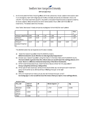 IHP 525 Module Three Problem Set - Let us assume this statement is ...
