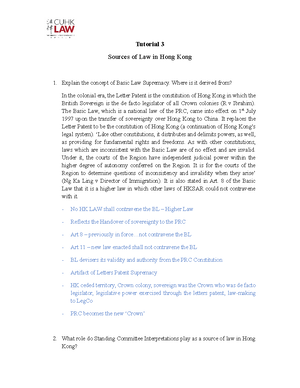 Tutorial 4 - Law-making process - Tutorial 4 The Law-Making Process in ...