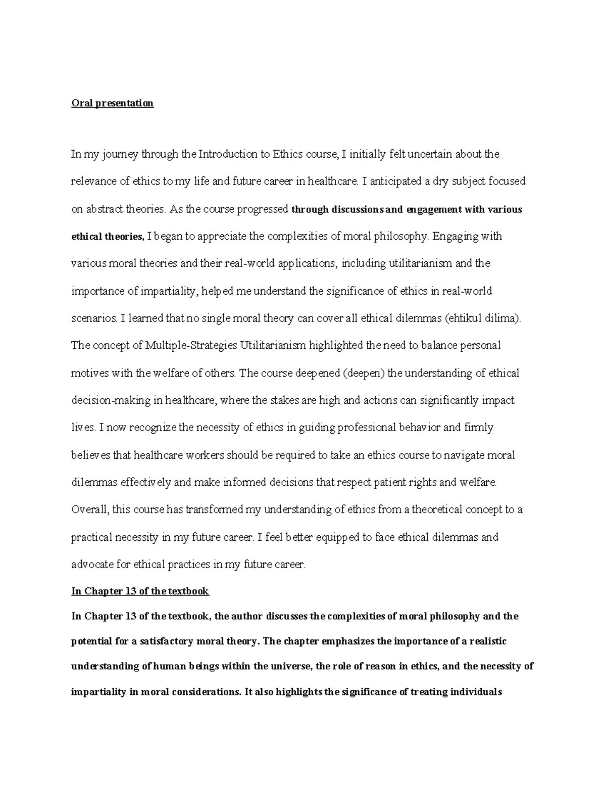 Week 8 oral and reflectional journal - Oral presentation In my journey ...