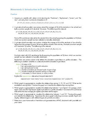 HW 2 - HW 2.pdf - Homework 2: Simple Linear Regression The data The physiological cost of - Studocu