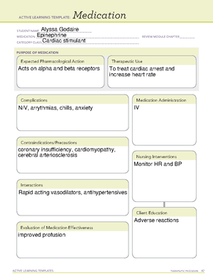 Digoxin - Template - ACTIVE LEARNING TEMPLATES TherapeuTic procedure A ...