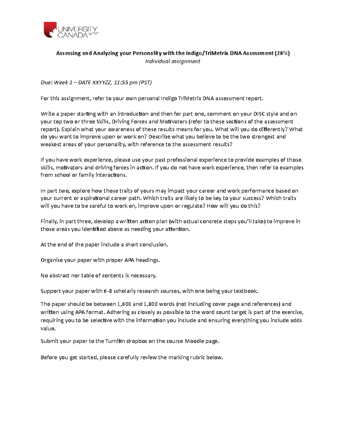 Indigo Assessment - assign - Assessing and Analyzing your Personality ...