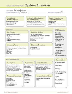 Emphysema System Disorder template System disorder template from ati ...