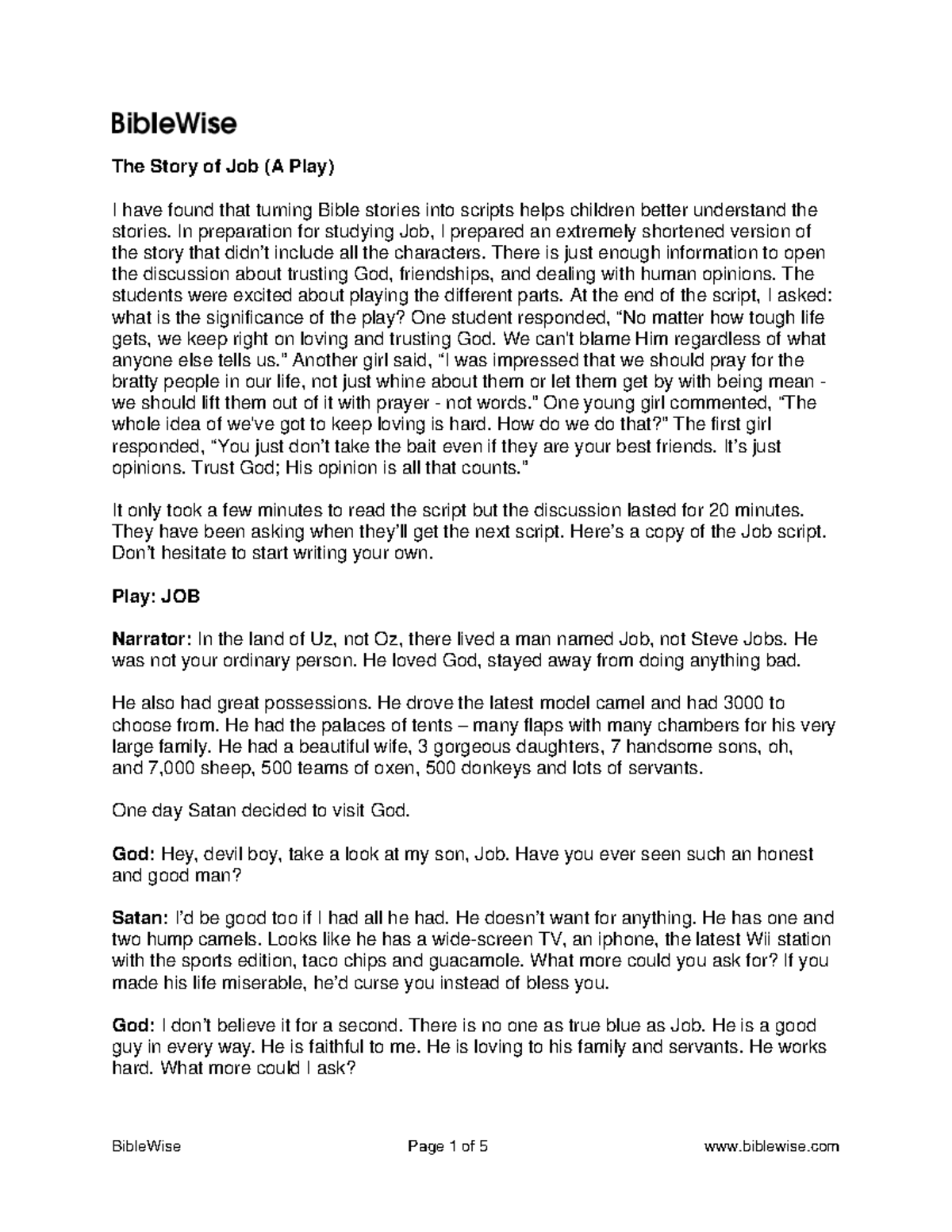 The story job a play - This is a script for Great Books. - The Story of ...