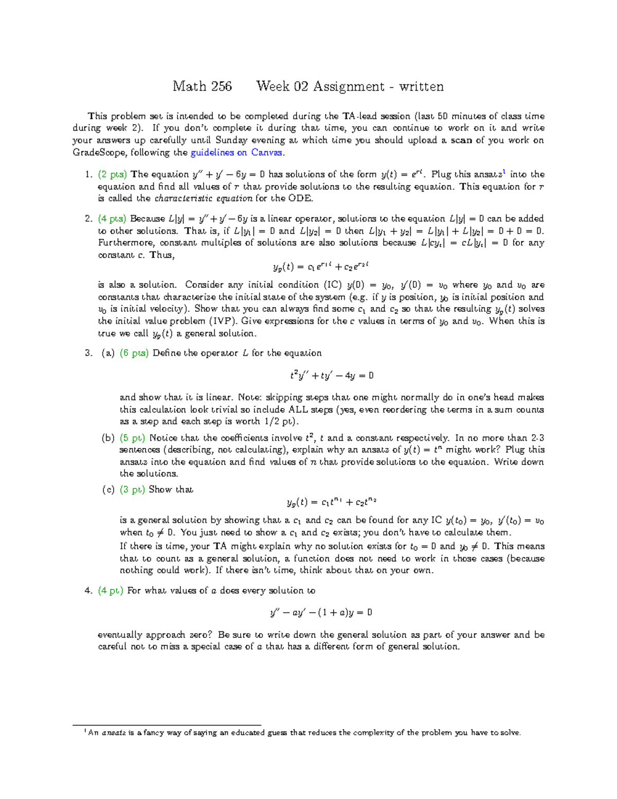 Week 02 Written - Worksheet - Math 256 Week 02 Assignment - written ...