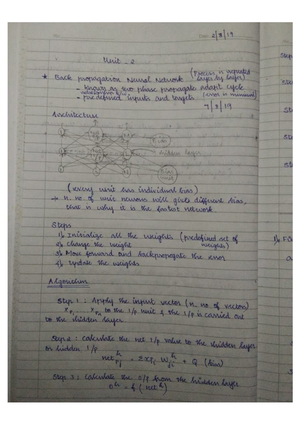 Artificial Neural Networks - 18CSE388T - Studocu