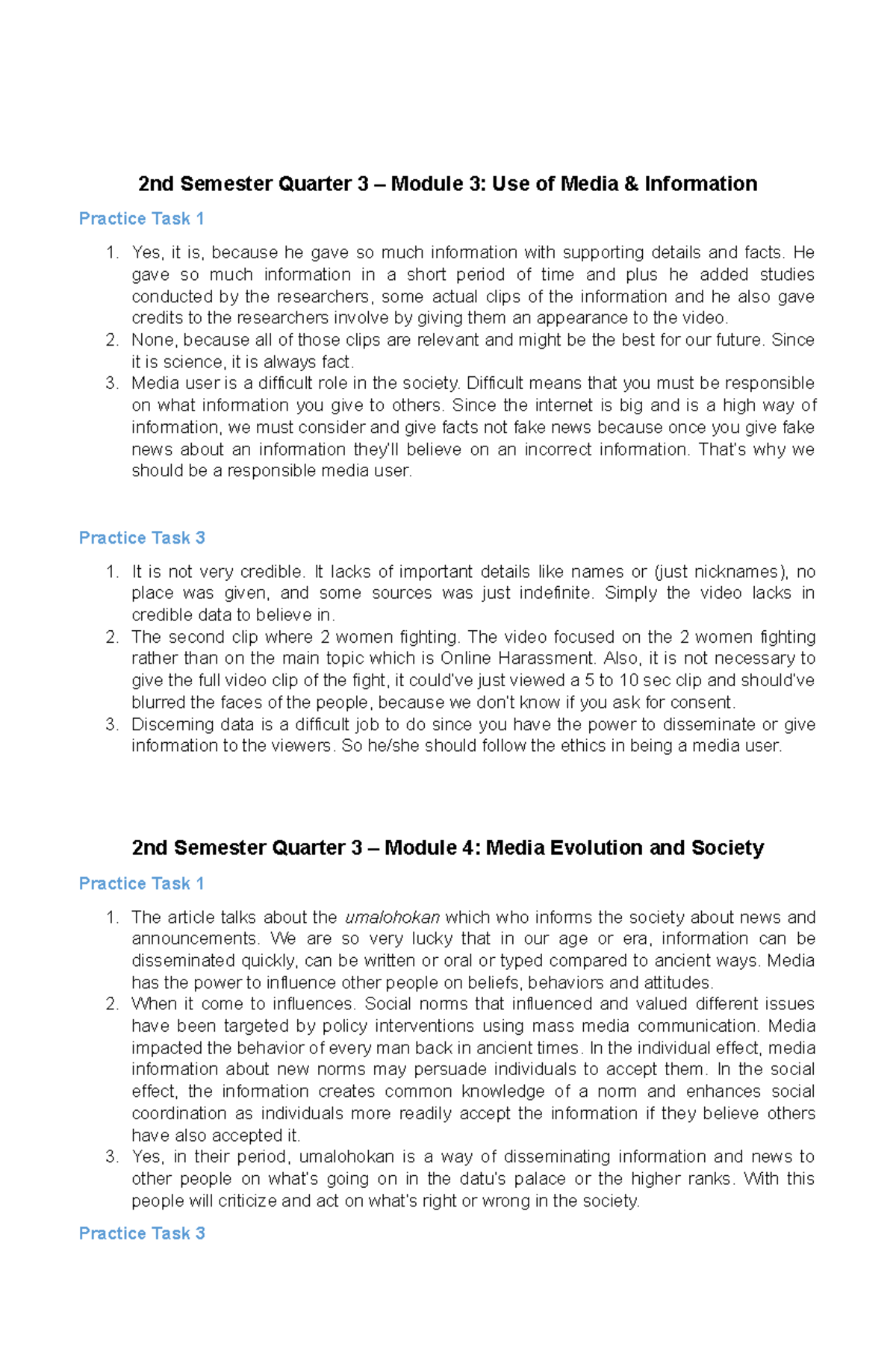 Media and Information Literature Answer Sheet - 2nd Semester Quarter 3 ...