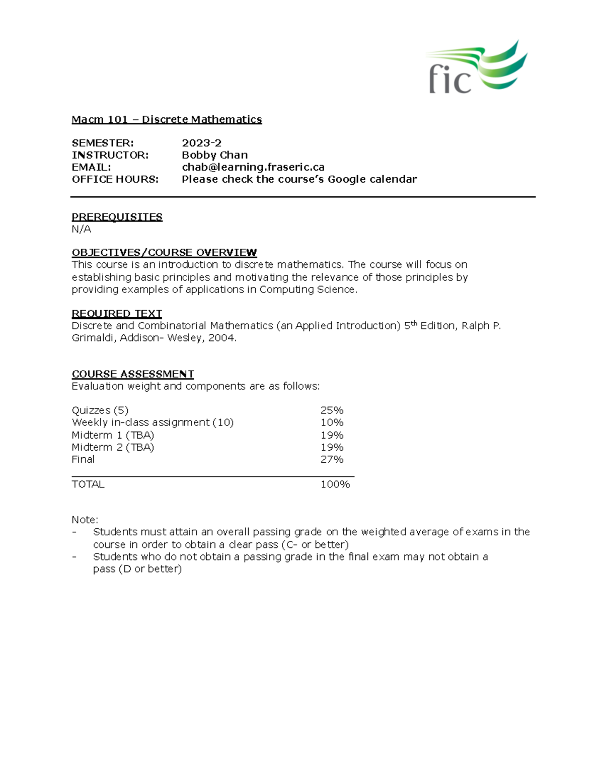 202302 MACM101 Bobby Chan - Macm 101 – Discrete Mathematics SEMESTER ...