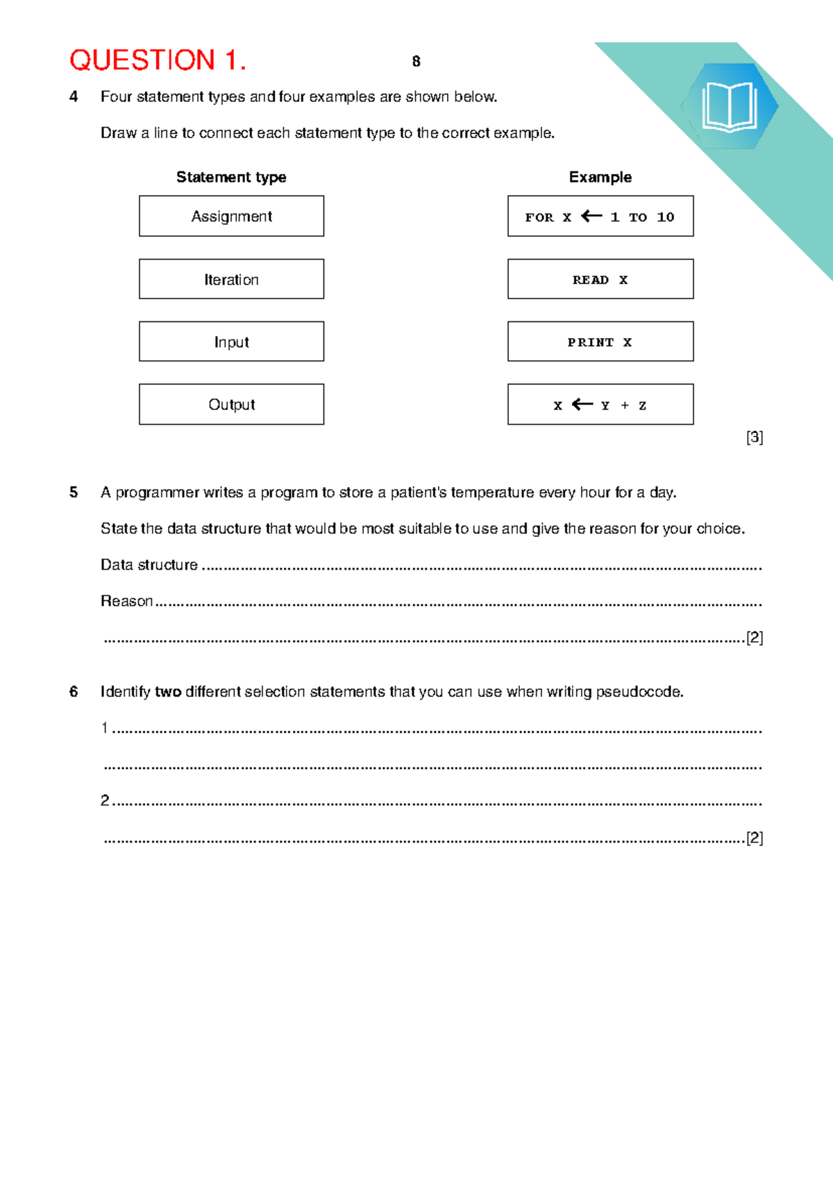 2 - nigesh - © UCLES 2016 0478/22/M/J/ 4 Four statement types and four ...