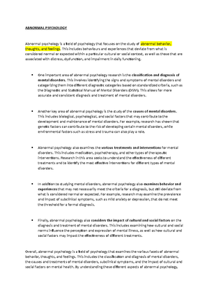 Learning aim A guide unit 6 new - Unit 6: Psychopathology LAB&C ...