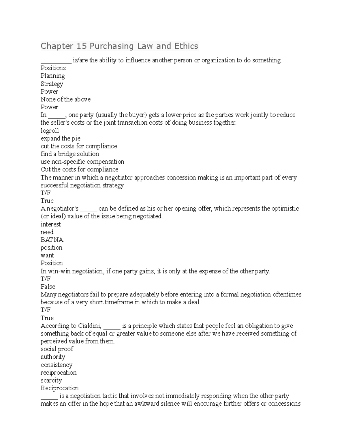 Chapter 15 Purchasing Law and Ethics - Chapter 15 Purchasing Law and ...