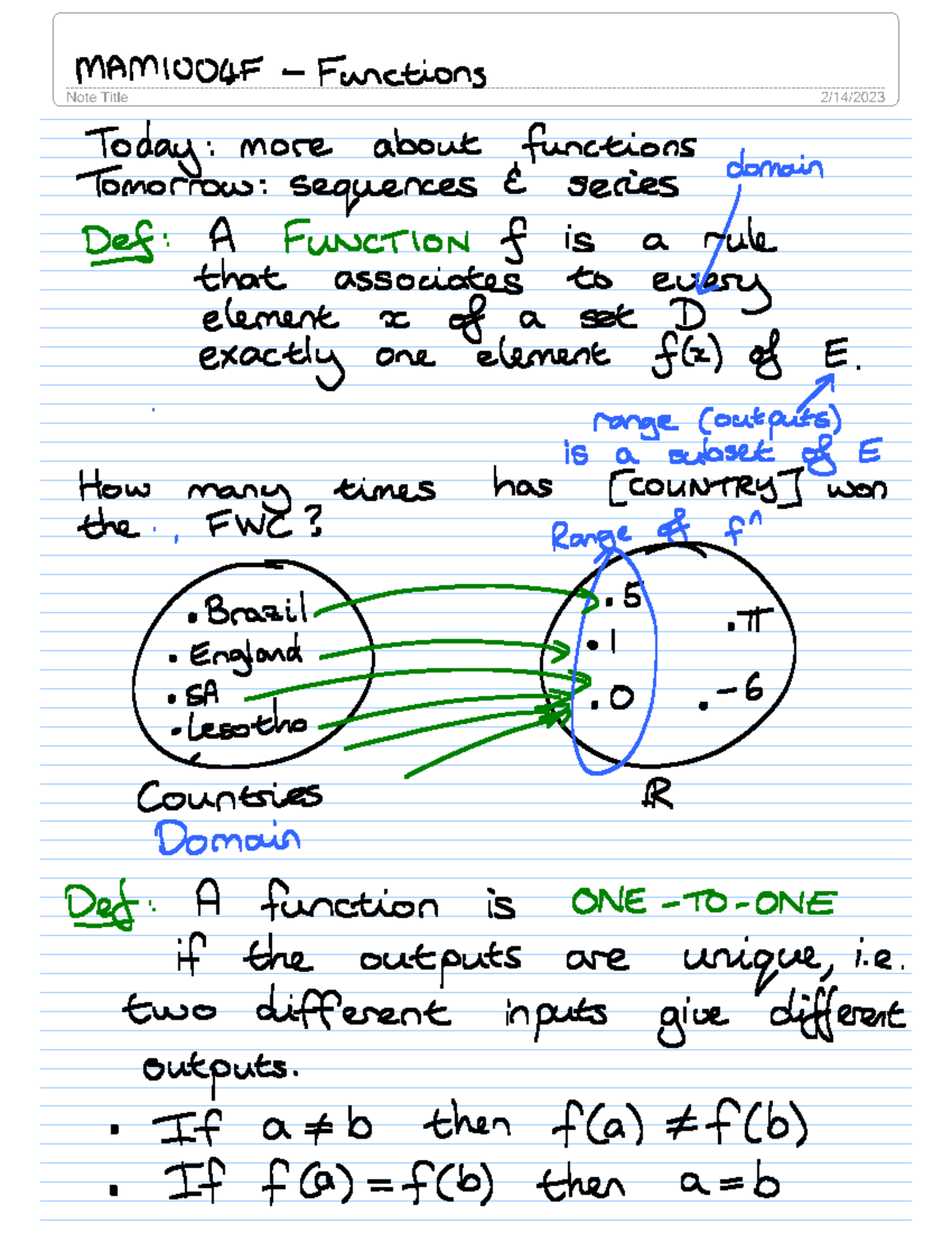 02 Functions - MAM1004F - Studocu