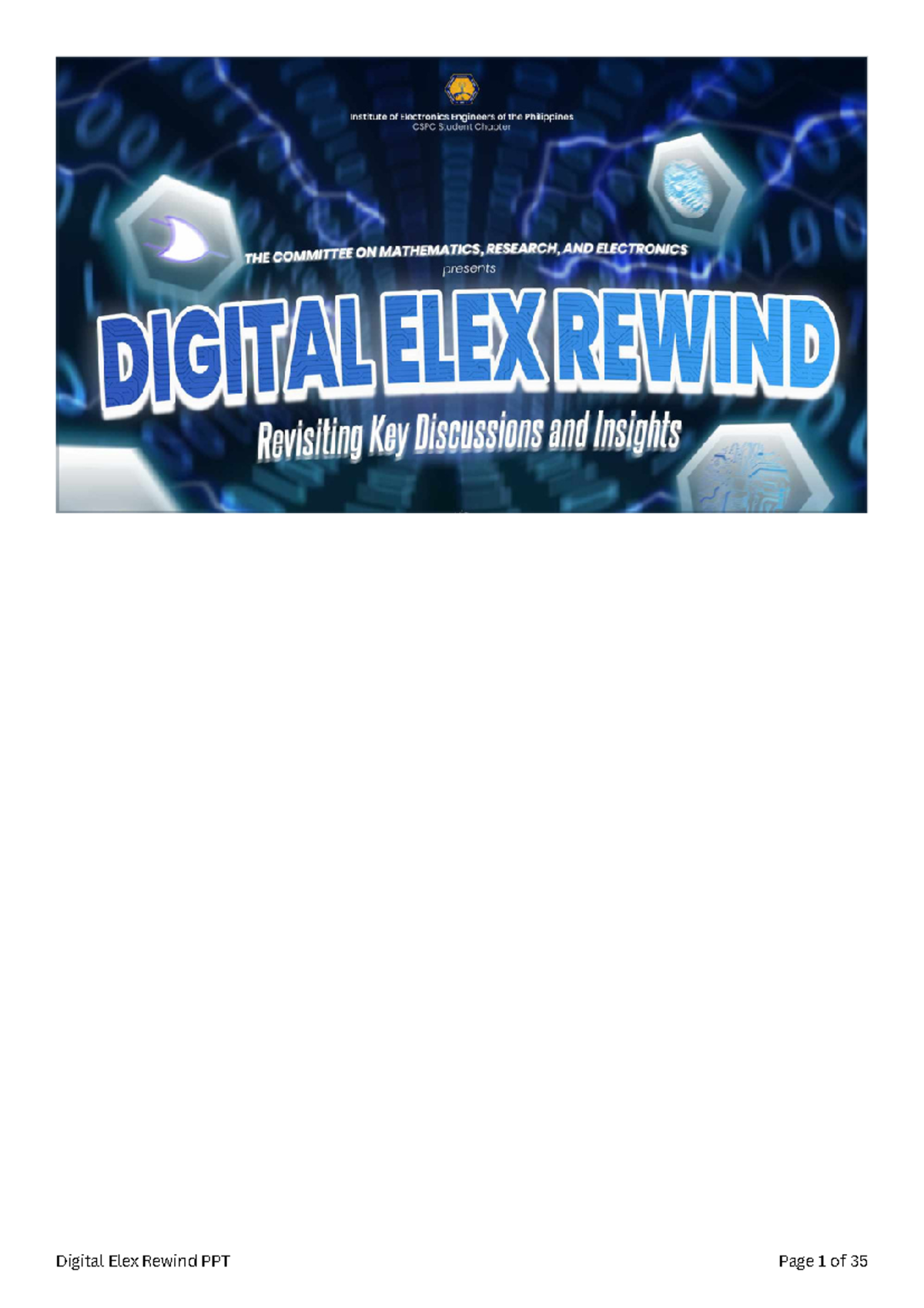 Digital Elex Rewind PPT - DIGITALDIGITAL ELECTRONICS 1ELECTRONICS 1 By Committee on Mathematics ...