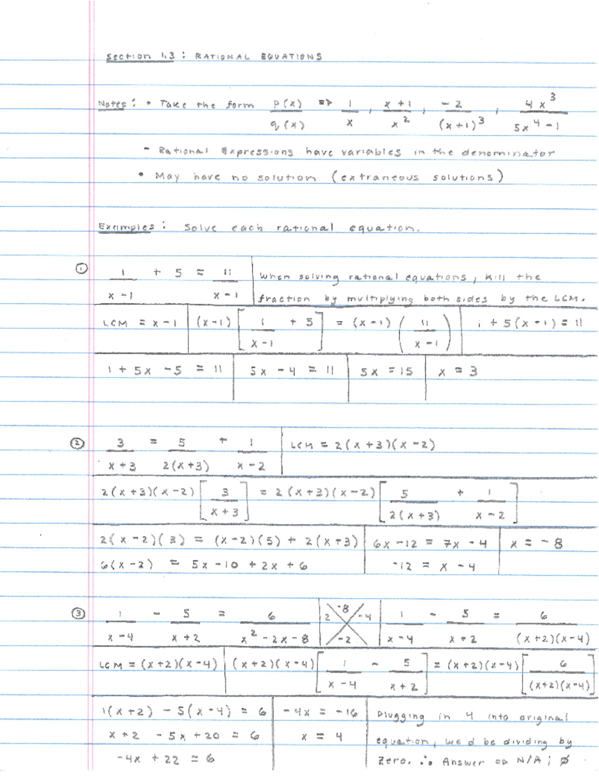 Section 1 - Rational Equations - MAT 171 - Studocu