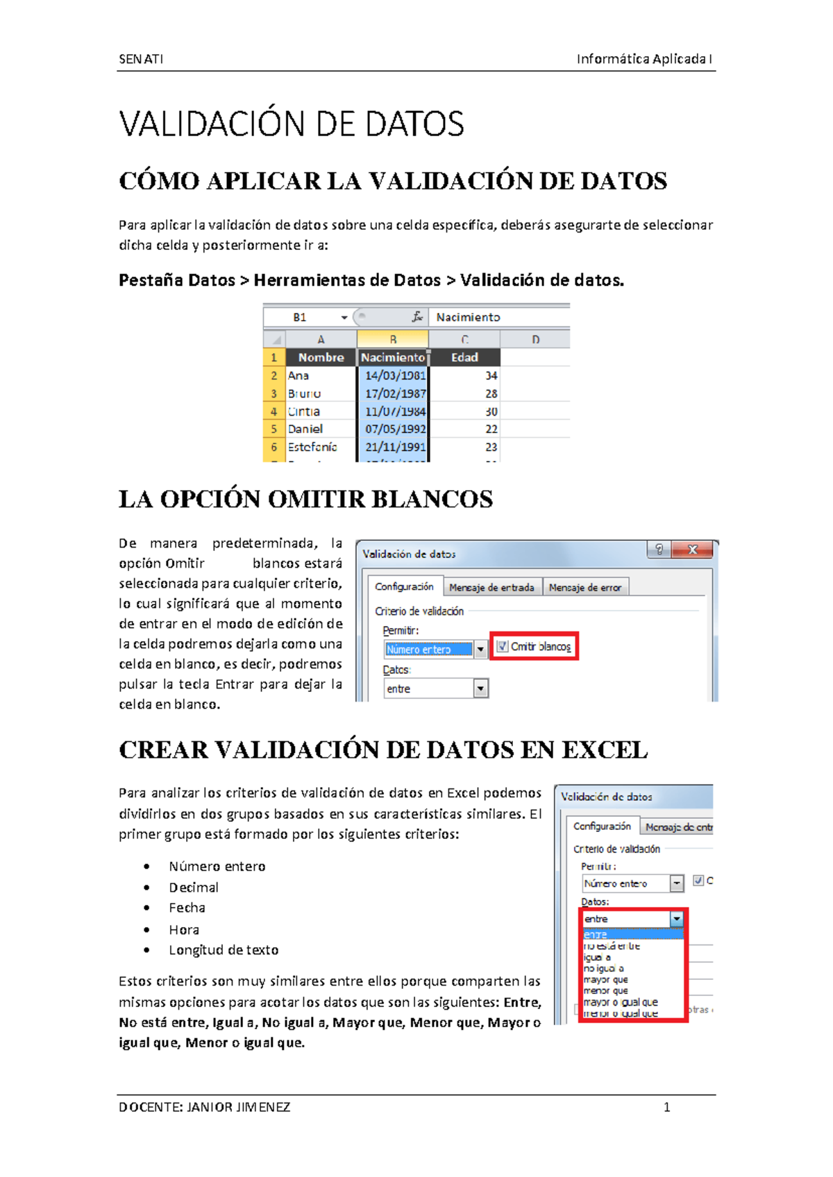 Semana 05 - Validación DE Datos - VALIDACIÓN DE DATOS CÓMO APLICAR LA ...