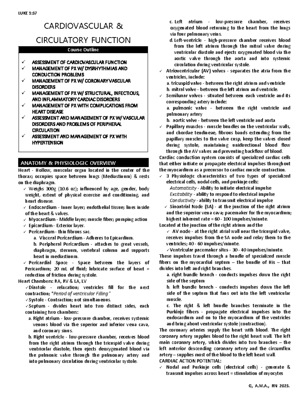 Cardiovascular AND Circulatory Function - CARDIOVASCULAR & CIRCULATORY ...