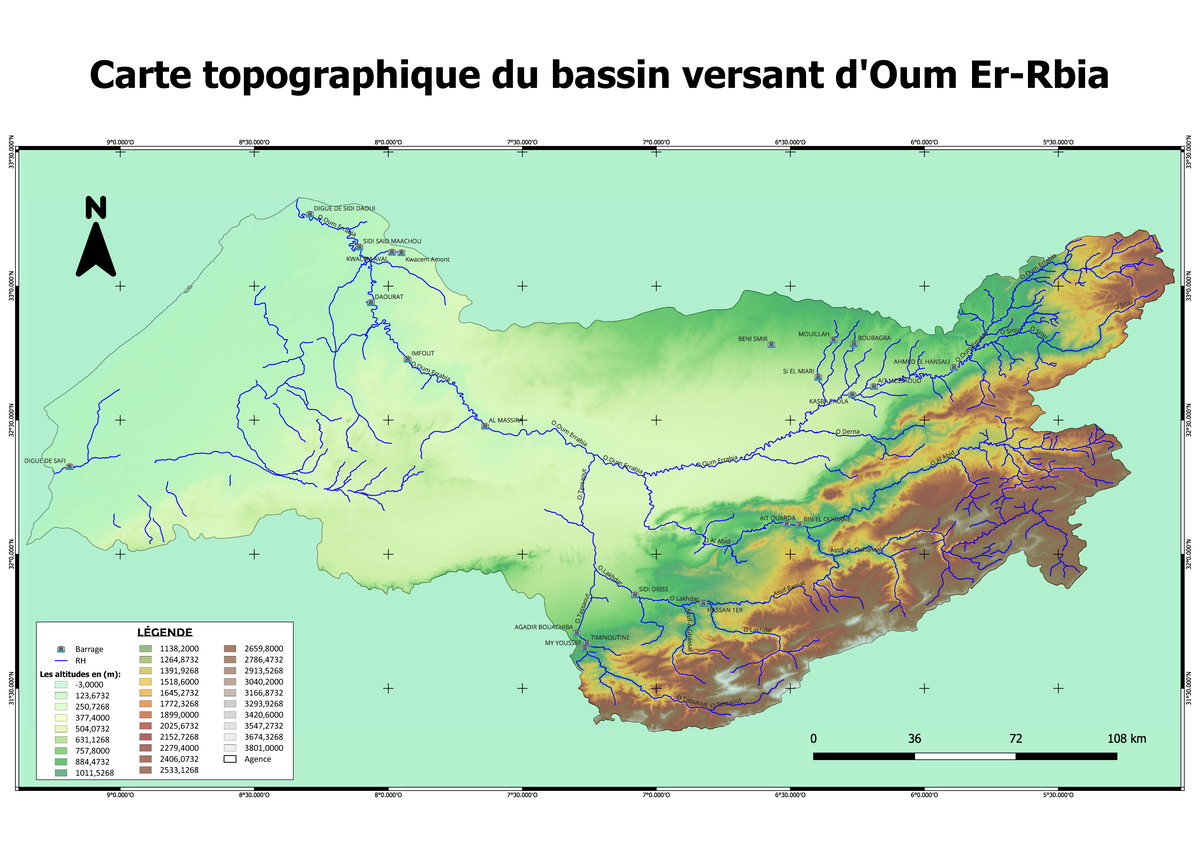 Carte topographique Abhoer - Cartographie Et Sig - Barrage RH 1899 ...