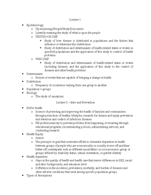 Exam 3 review worksheet - HLSC 410 - Epidemiology Exam 3 Review ...