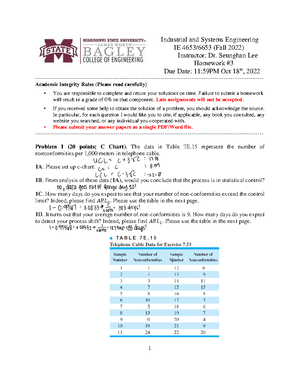 Homework 3 - Hw 3 PDF - Industrial and Systems Engineering IE 4653/6653 ...