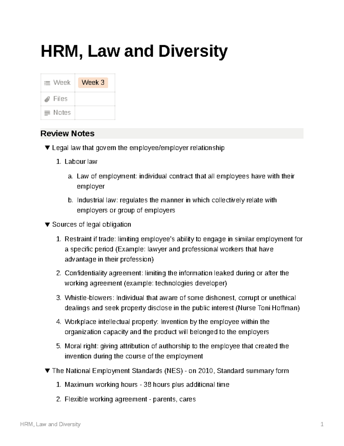 HRM Law and Diversity - Human Resource Law - HRM, Law and Diversity 1 ...