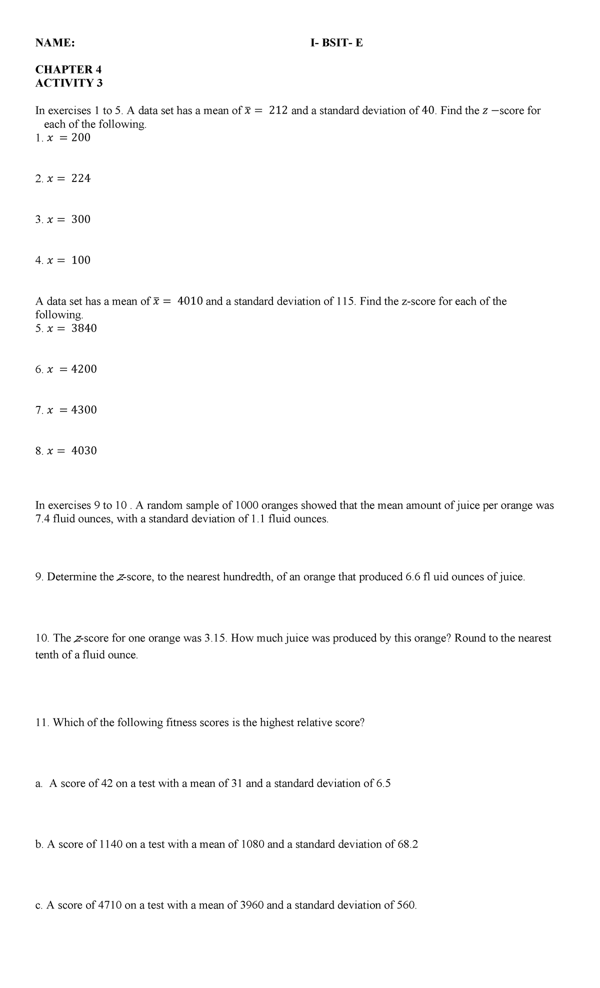 Chapter-4- Activity-3 103336 - NAME: I- BSIT- E CHAPTER 4 ACTIVITY 3 In ...