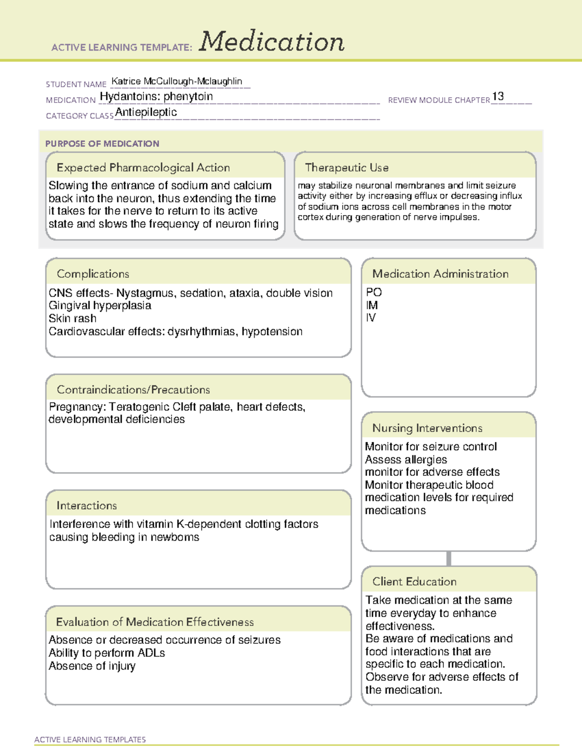 Medication Active Learning Template - ACTIVE LEARNING TEMPLATES ...