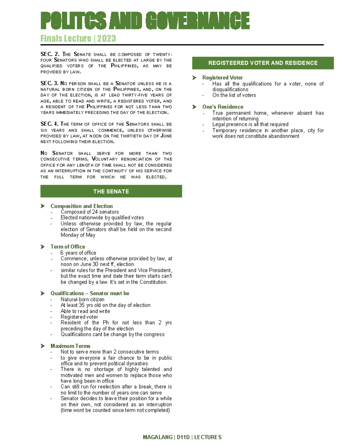 Art-6 section 2-4 - polgov - POLITCS AND GOVERNANCE Finals Lecture ...