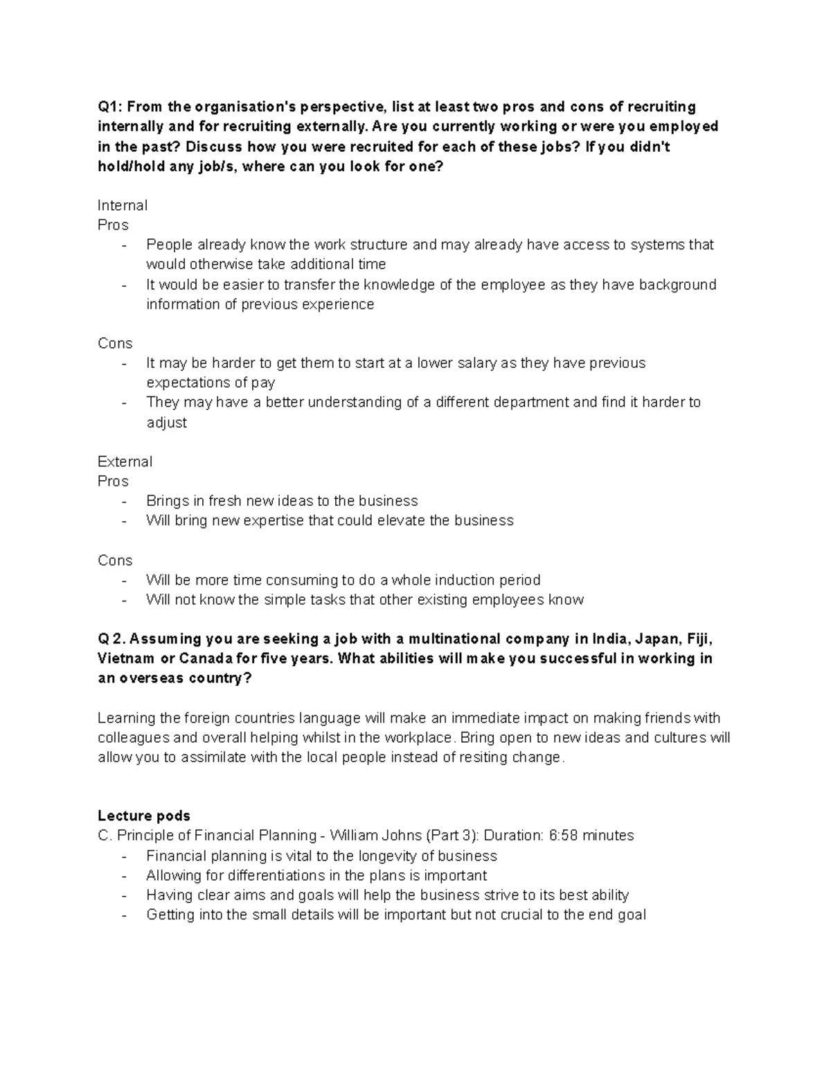 Week 2 notes for working in professions - Q1: From the organisation's ...