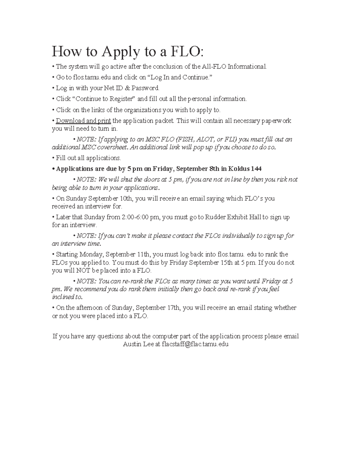 How to Apply to a FLO - Information on how to join a FLO. This is a ...